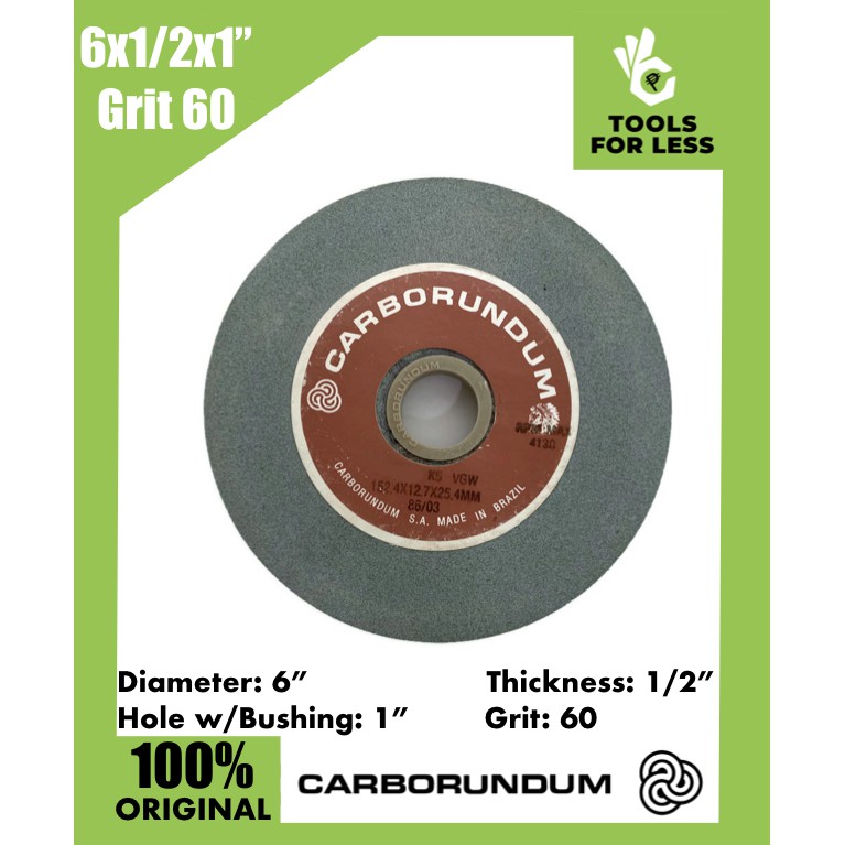 Carborundum Silicon Carbide Grinding Stone 6" x 1/2" x 1" Grit 60 to ...