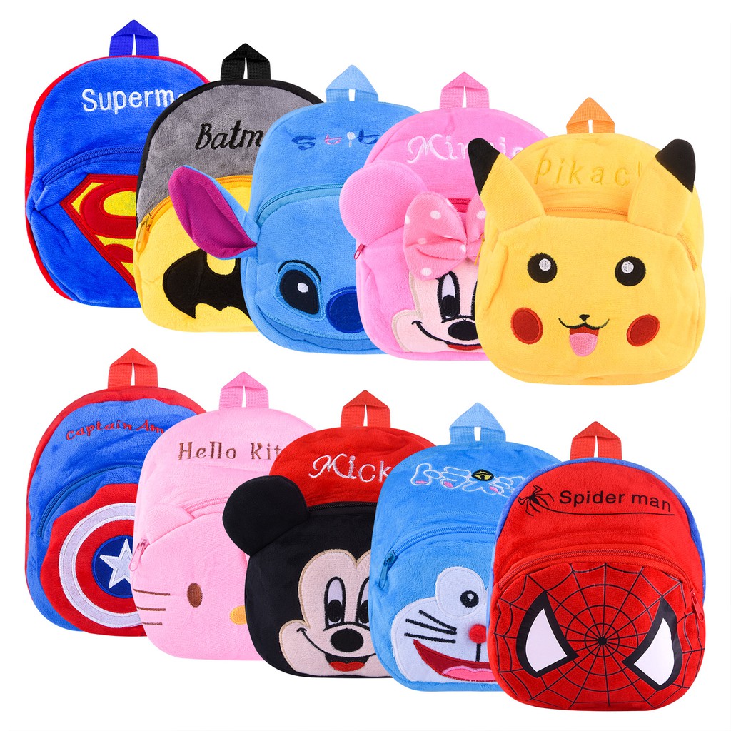 KUUQA Cartoon Themed Fluffy Kids Backpack Baby Small Plush Cartoon ...