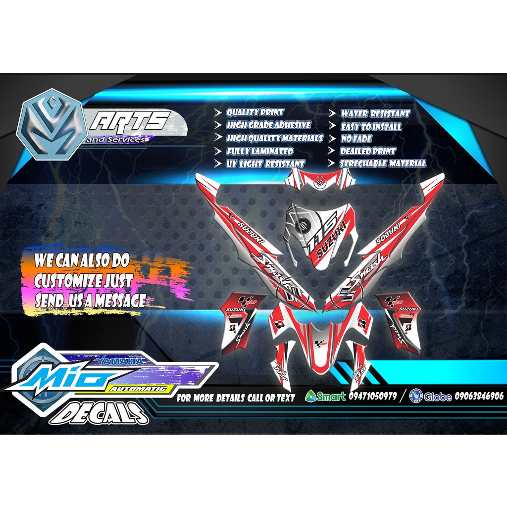 Suzuki Smash 115 Full body Set Decals Assorted Colors | Shopee Philippines