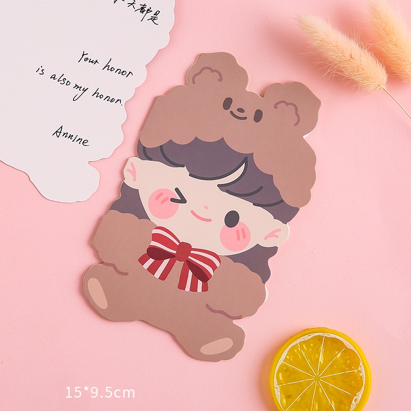 Cute Cartoon Shaped Greeting Card Festival Foldable Blank Message Card ...