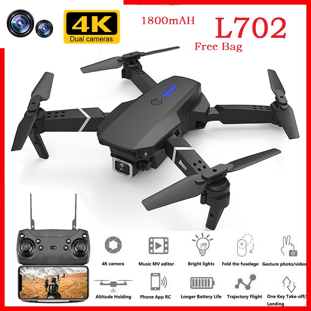 Lepton L702 E100 Drone Dual Camera 4k HD wide angle WiFi FPV Drone Attitude Hold FPV 1800mAH ...