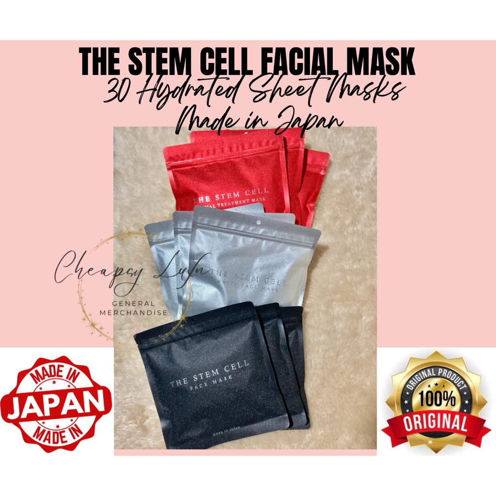 THE STEM CELL Facial Mask Face Mask Whitening Anti Aging (30-Hydrated sheets) Made in Japan ...