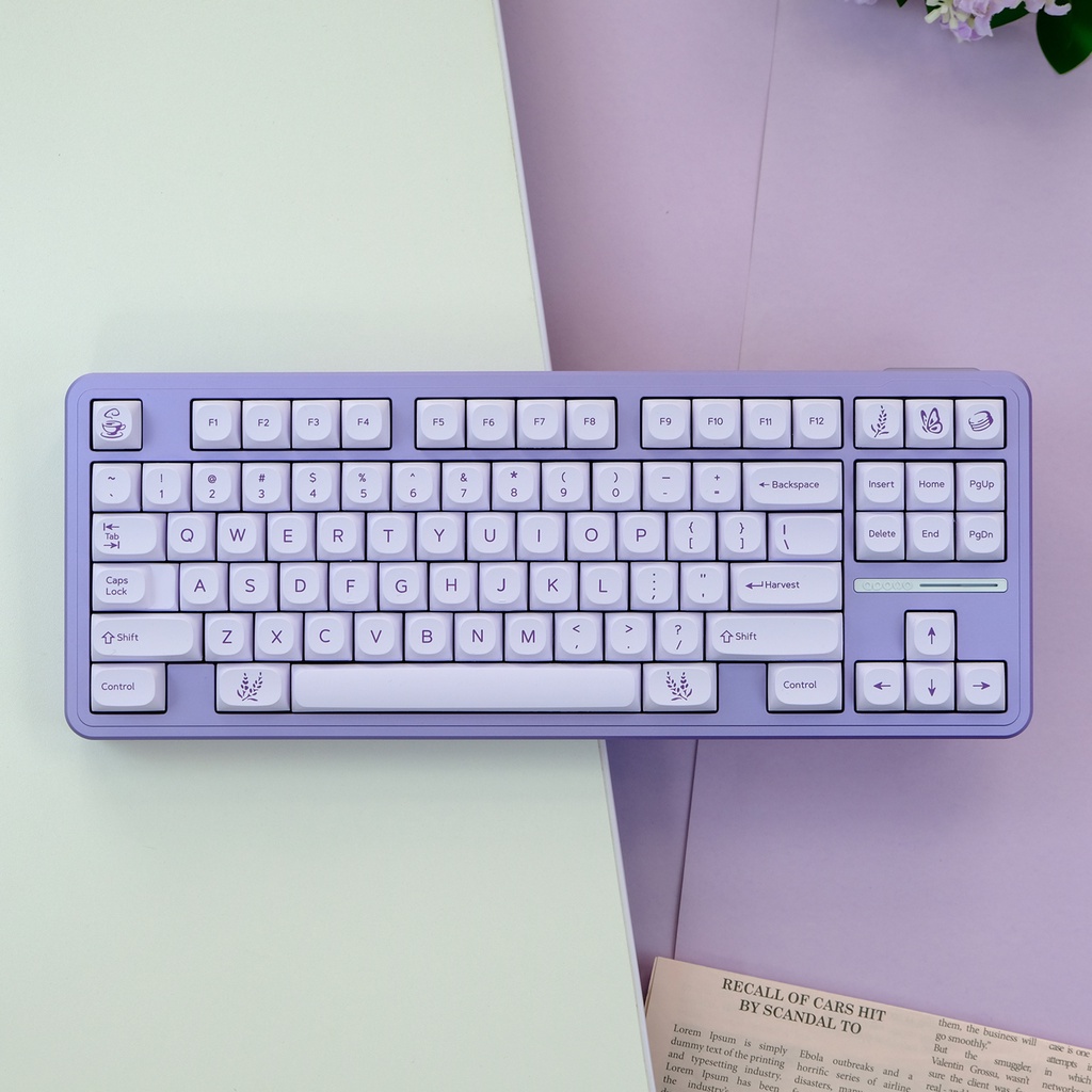 148 Keys GMK-Lavender Keycaps MA Profile PBT Dye Sublimation Mechanical Keyboard Keycap For MX ...