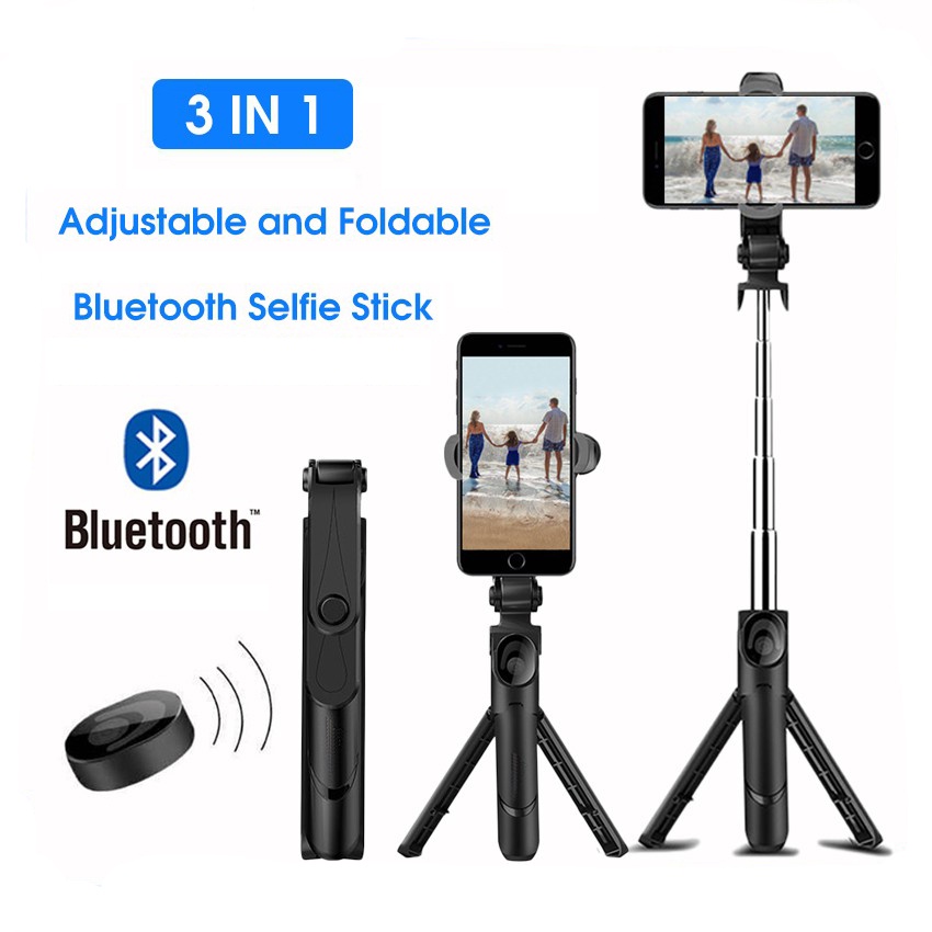 3 In 1 Wireless Bluetooth Compatible Selfie Stick With Tripod Foldable