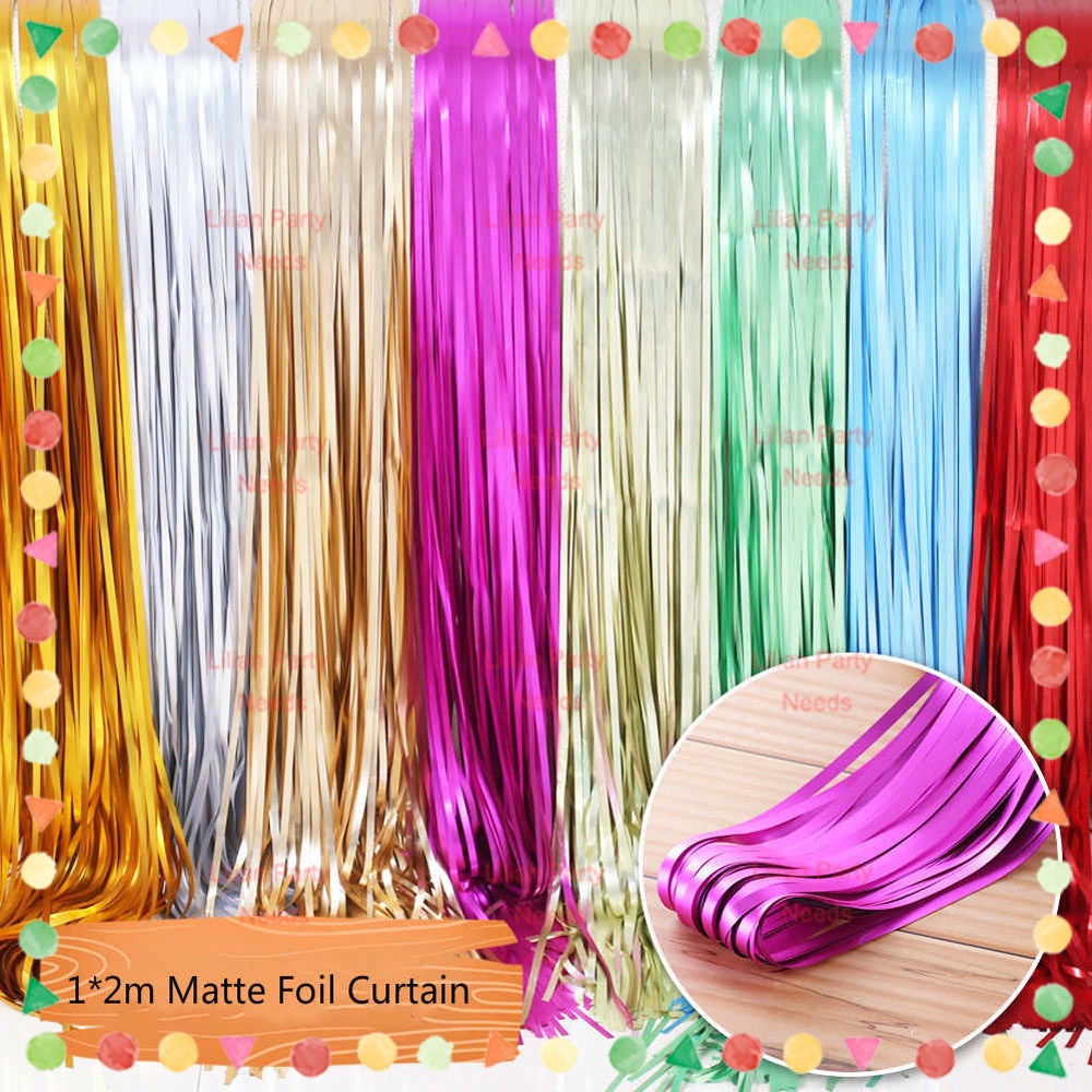 𝐋𝐢𝐥𝐢𝐚𝐧 𝐏𝐚𝐫𝐭𝐲 𝐍𝐞𝐞𝐝𝐬 1*2 Meter Matte foil curtain party decoration ...