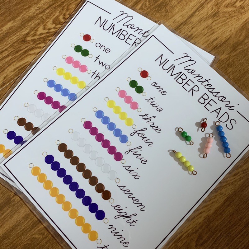 Montessori Number Beads Poster (BEADS NOT INCLUDED) Laminated Poster ...