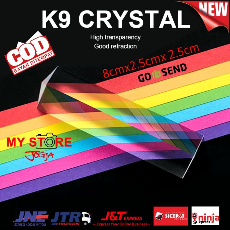 Glass Prism Triangle Optic K9 Triangular Prism 8cm Photo Effect Optical ...