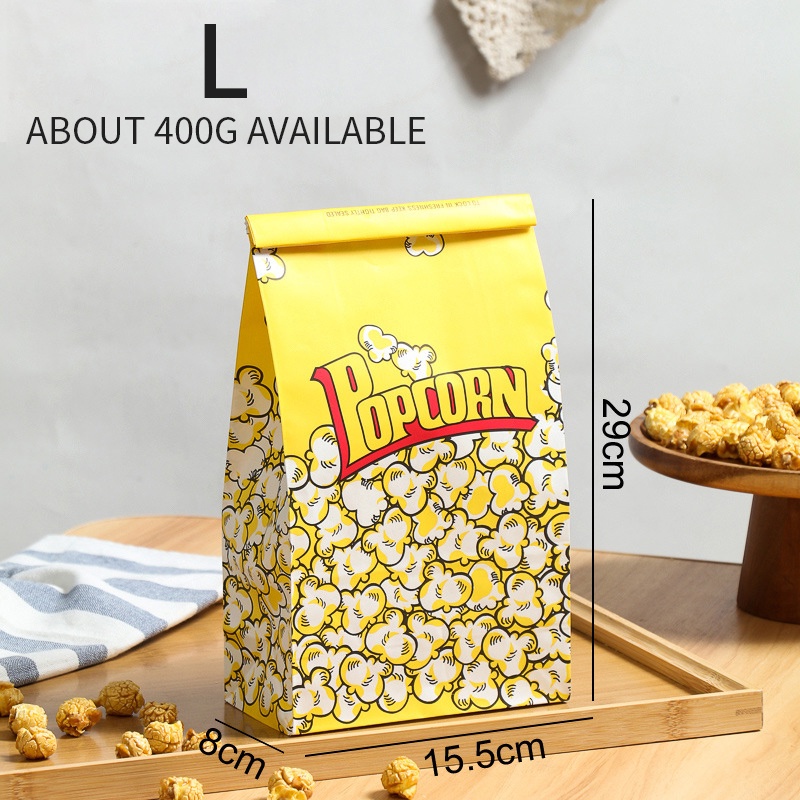 50pcs Popcorn Paper Bags Popcorn Container Snack Popcorn Packing Paper ...