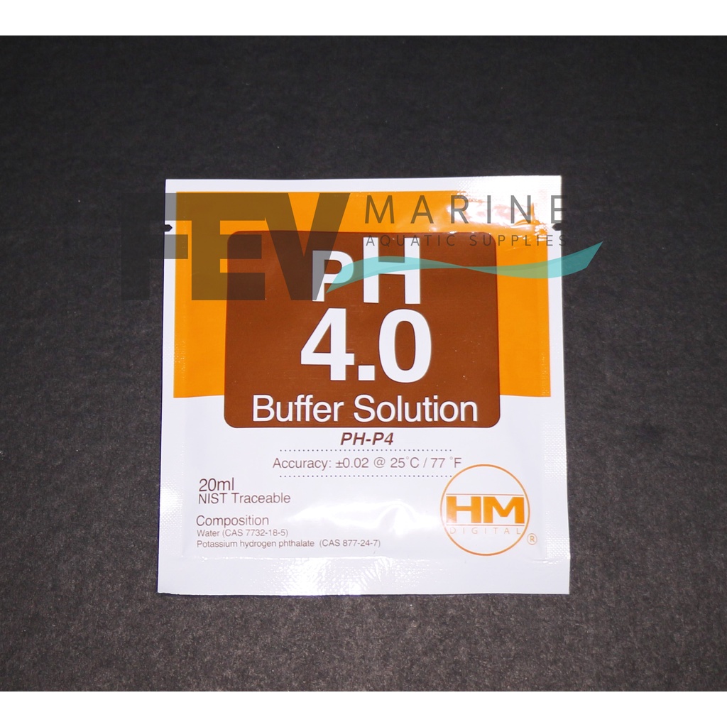 HM Digital pH Buffer 4 for pH Meter Calibration 1 sachet approx 20 ml ...