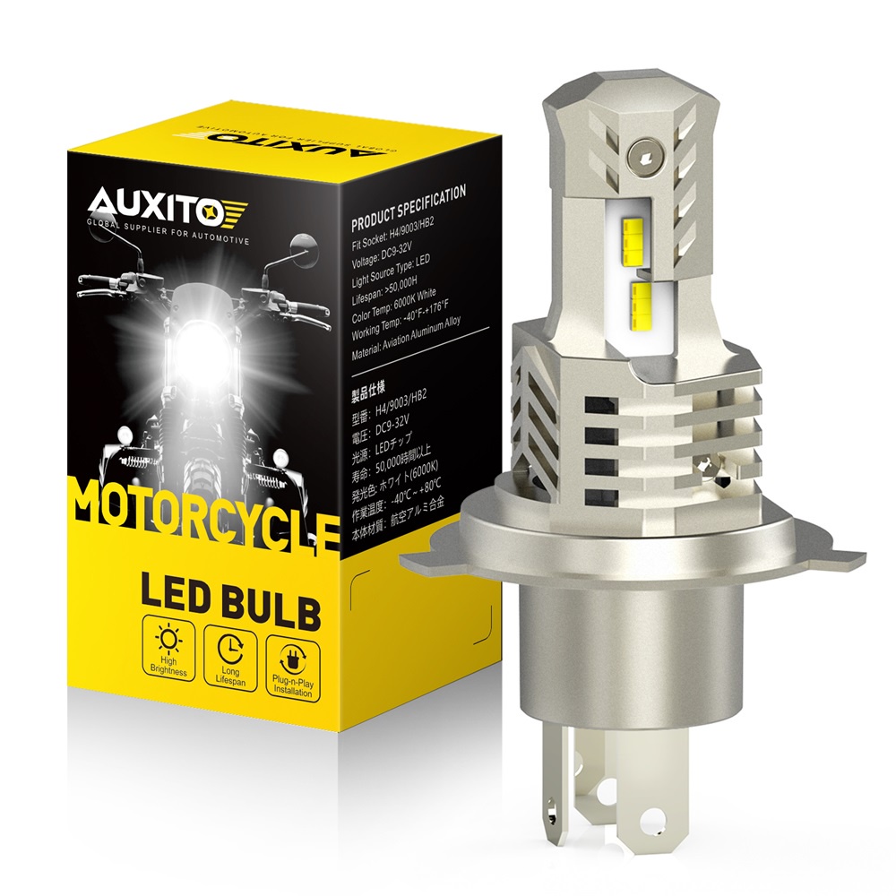 AUXITO 1Pcs H4 Led Motorcycle Lamp Headlight Bulb Hi/Lo Moto Motorbike ...