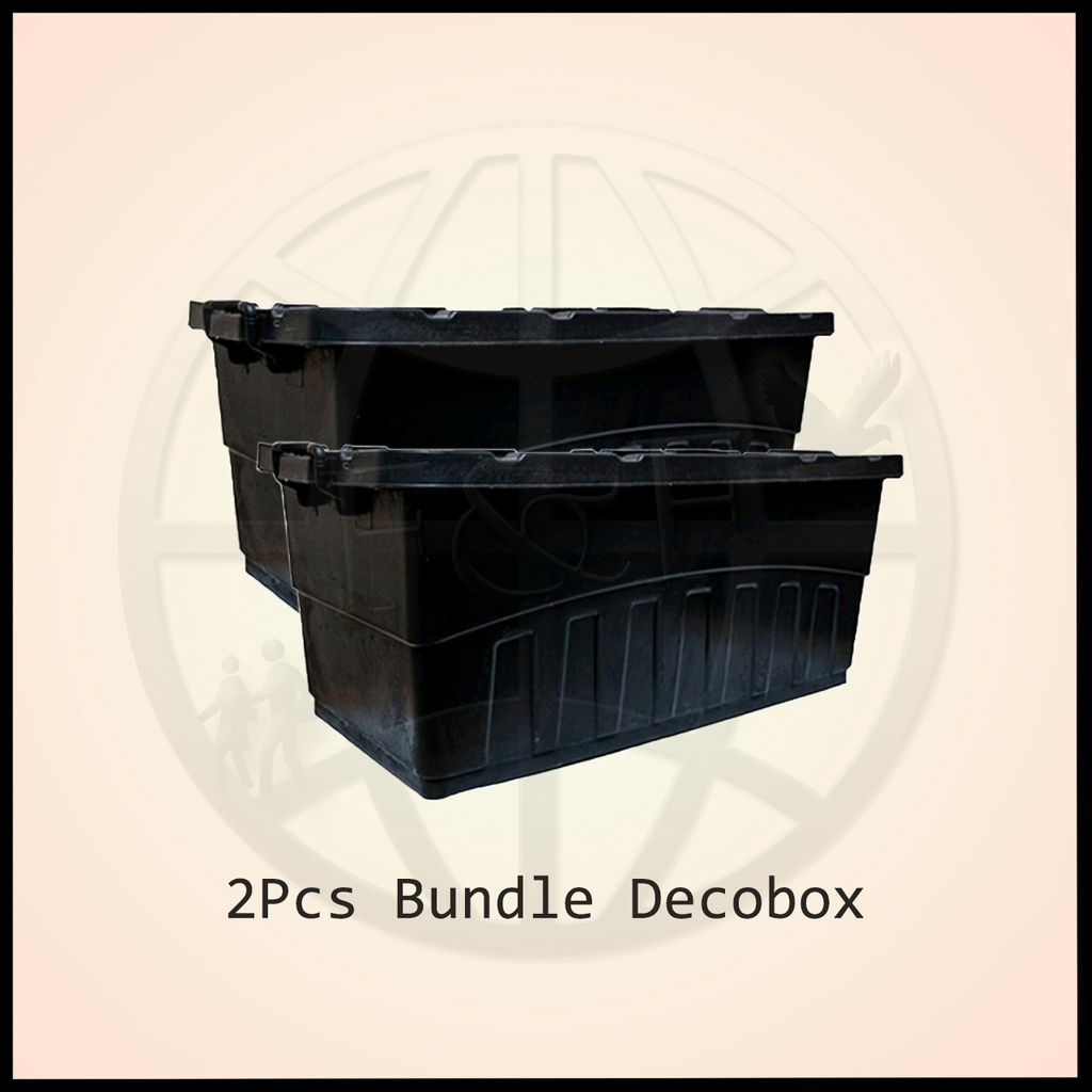 2Pcs Bundle 100L Decobox Rectangular Storage Box With Cover | Shopee ...