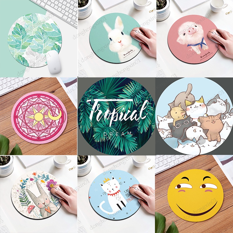 20cm Circular Cute Cartoon Mouse Pad Game Mat Office Cute mouse pad ...