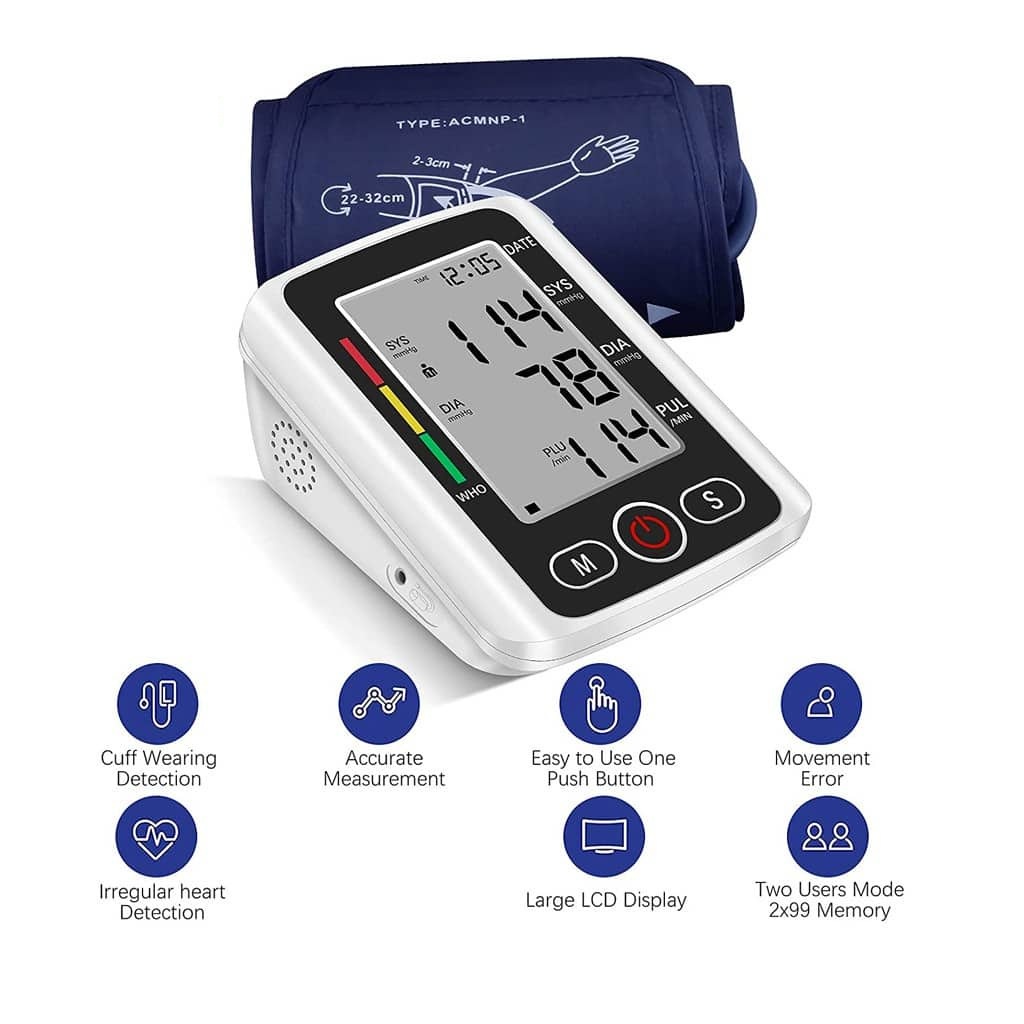 Automatic Electronic Digital Arm Blood Pressure Monitor BP Health ...