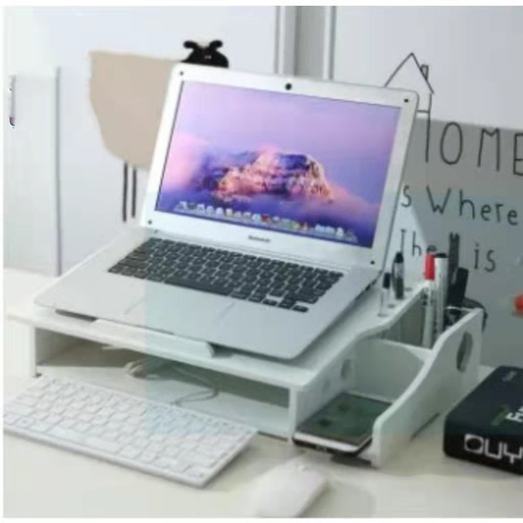 Computer stand desktop multi-layer drawer storage notebook pad high ...