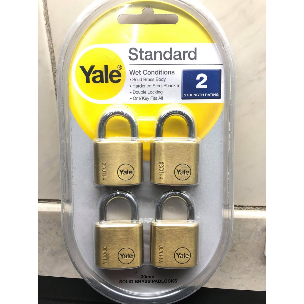 Yale Brass Padlock Y110 20mm/ 25mm/30mm / 40mm Wet Conditions ...