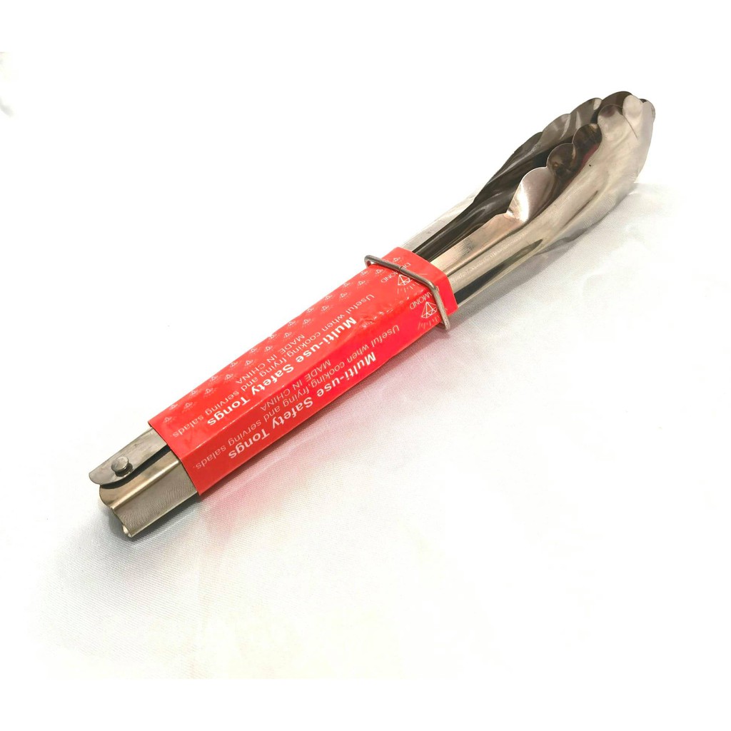 #239 Large Stainless Steel Tongs Kitchen Utensils Cooking Tool Anti ...