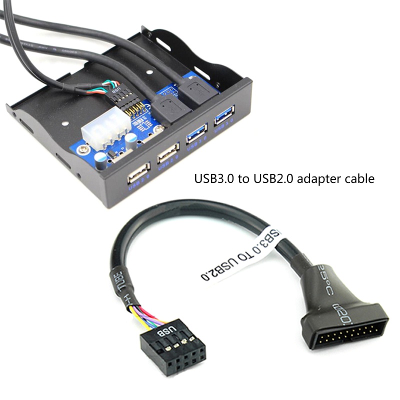 RR USB 3.0 20 Pin Female to USB 2.0 9 Pin Male Motherboard Housing ...