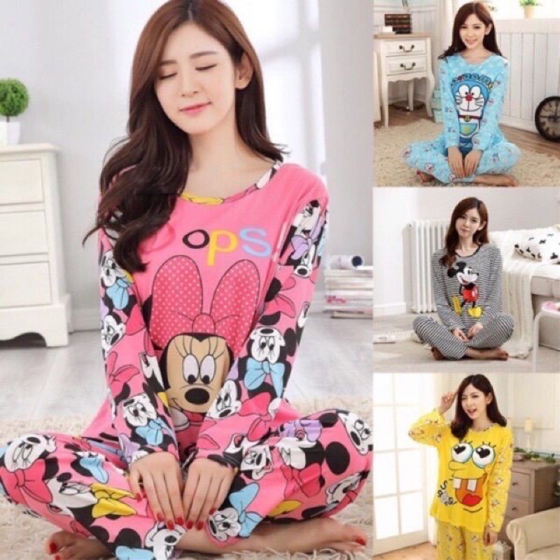 ﹍Big Sale!!!Adult Terno Pajama Long Sleeve（M-Xl) Cod | Shopee Philippines