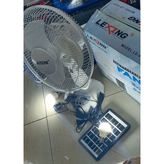 Solar Rechargeable electricfan with lights | Shopee Philippines
