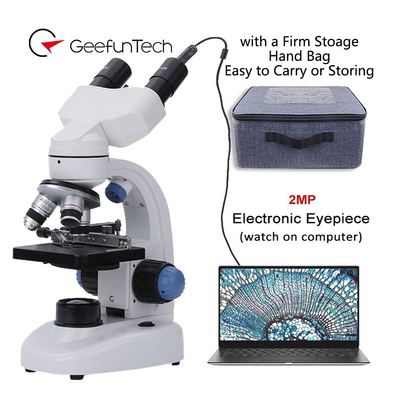Geefuntech Binocular Microscope 40x-2000x Led Digital Biological For ...