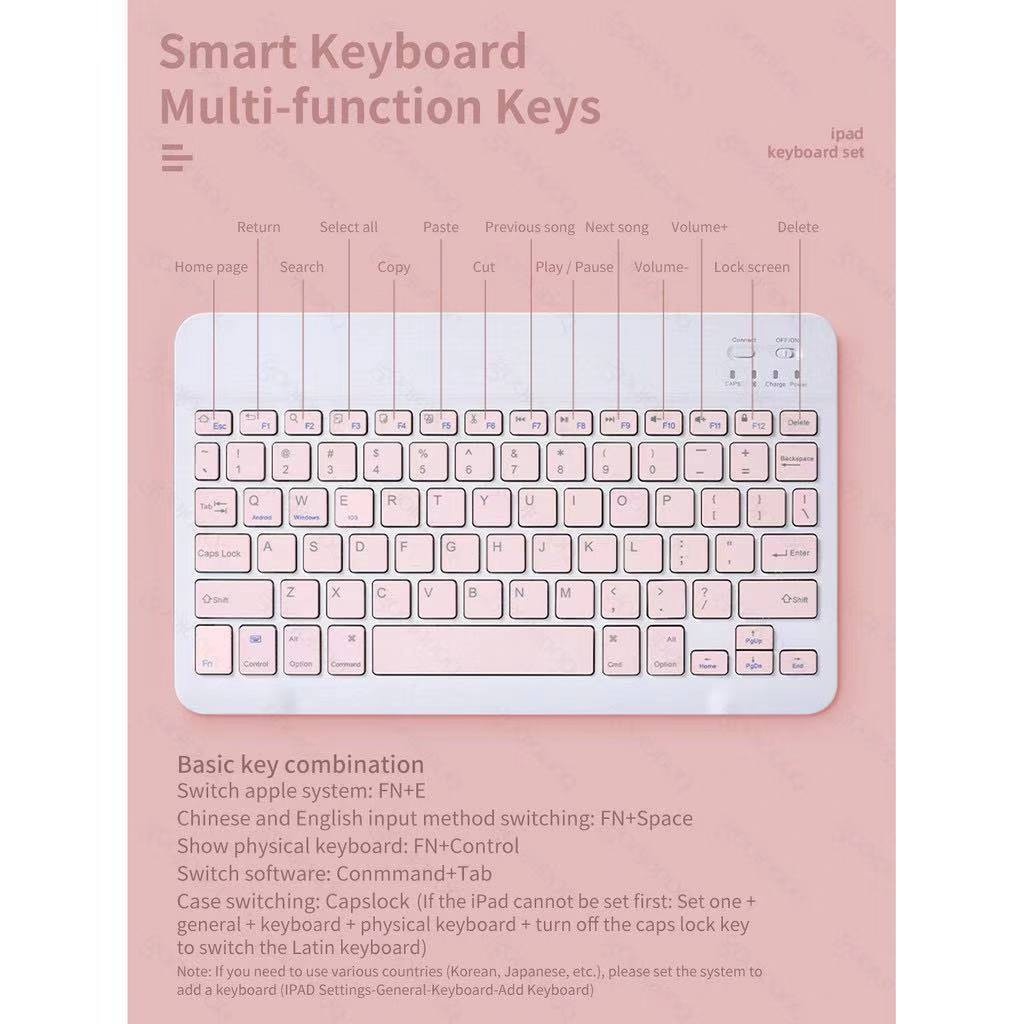 Popcorn 10 Inches Keyboard and Mouse Set Wireless Slim Portable ...