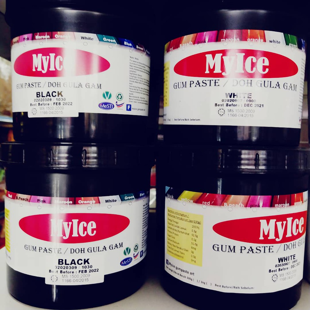MyIce Gum Paste/ Doh Gula Gam 1KG WHITE/BLACK | Shopee Philippines