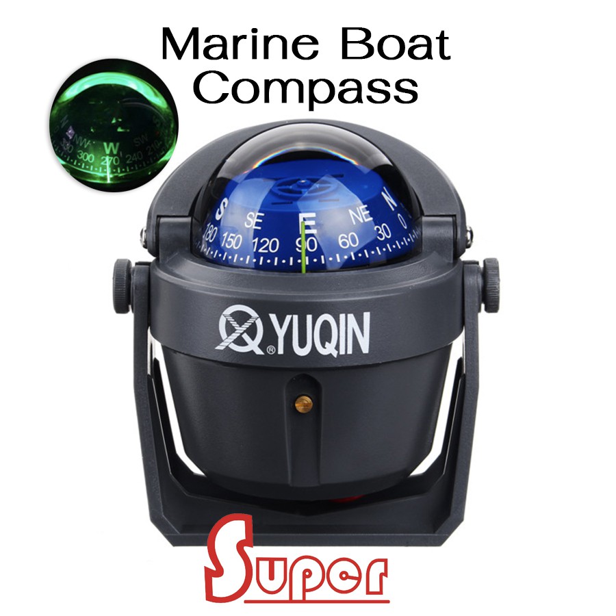 Super Marine Boat Adjustable Magnetic Lighted Compass Surface Dashboard ...