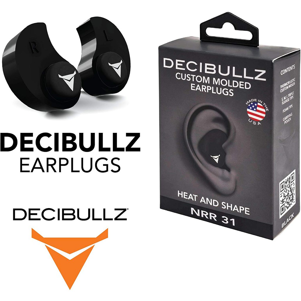 Decibullz - Custom Molded Earplugs, 31dB Highest NRR, Comfortable ...