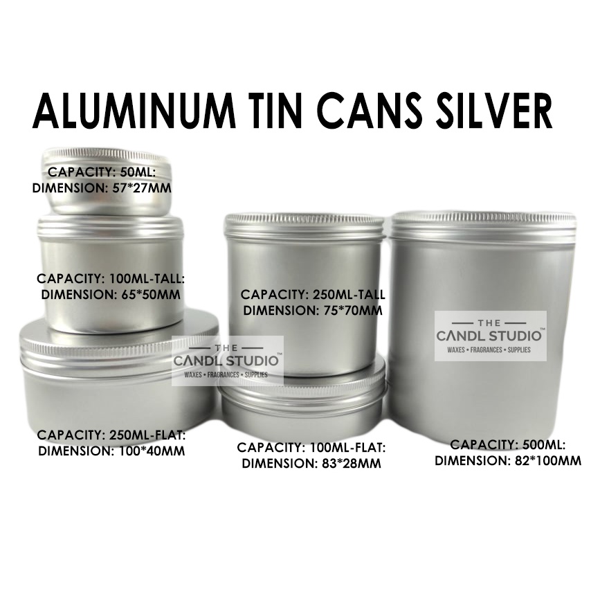 The Candl Studio 10PCS Aluminum Round Silver Tin Cans Food, Cosmetic ...