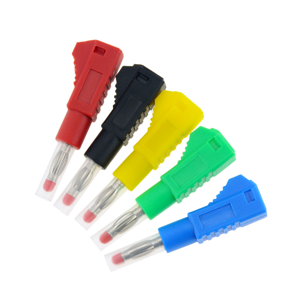 5PCS 4mm Transparent Sheath Retractable Tube Stackable Banana Plug Wire ...