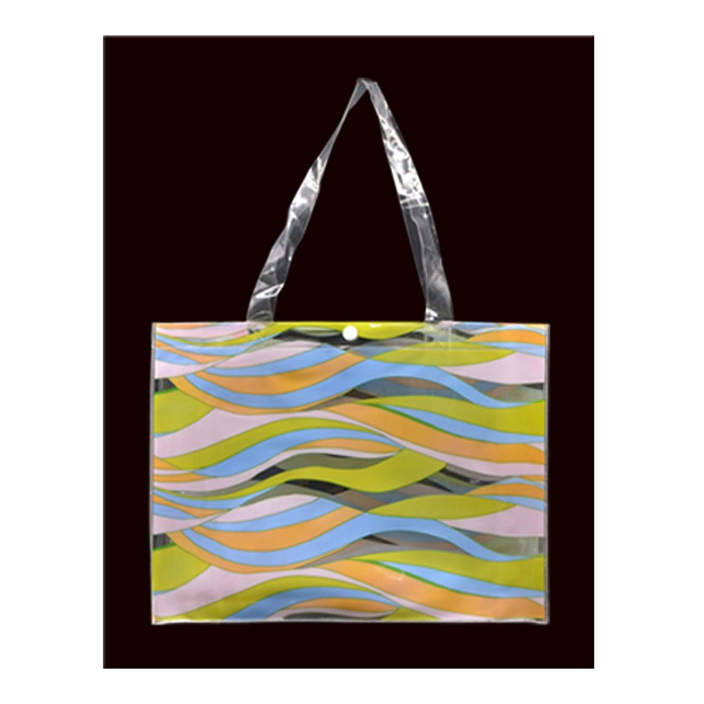 TRANSPARENT PVC PLASTIC WAVE DESIGN TOTE BAG - LARGE PTB-17LB | Shopee ...