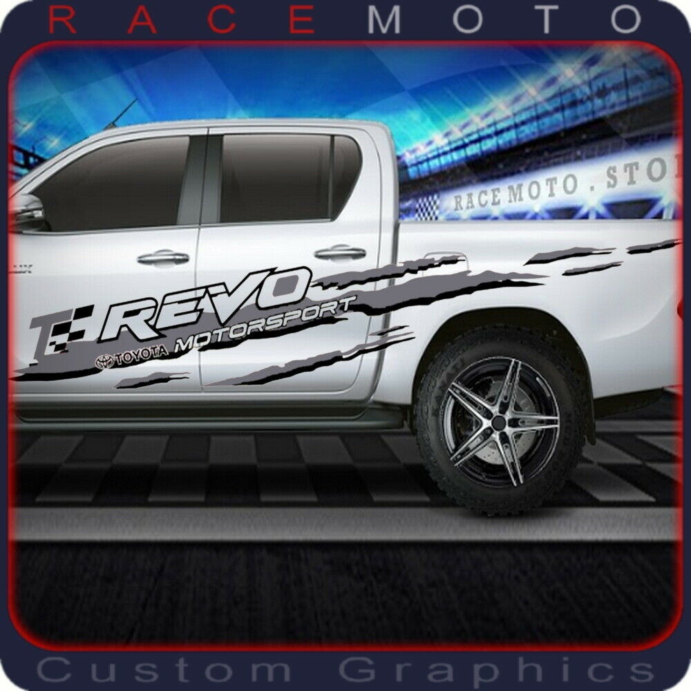 x2 'Revo' Design Decal Sticker kit for Toyota Hilux Truck (Customisable ...