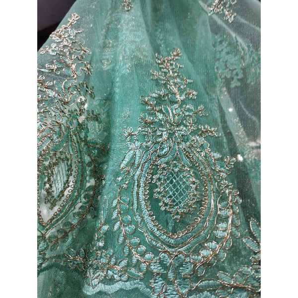 LACE FABRICS FOR GOWN (PINYA, VINES AND SCALOP, 3D DESIGN) Sold per ...