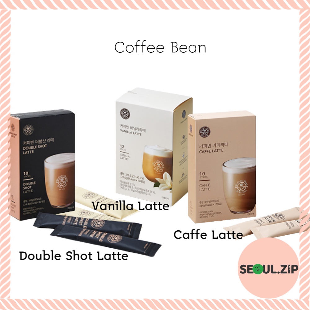 Coffee Bean Vanilla Latte 12T, Caffe Latte 10T, Double Shot Latte 10T, Instant Coffee Sticks ...