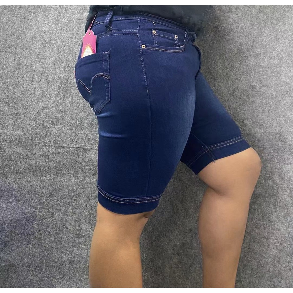 New Style Pedal Fitted Denim High Waist Plus Size Short For Ladies ...