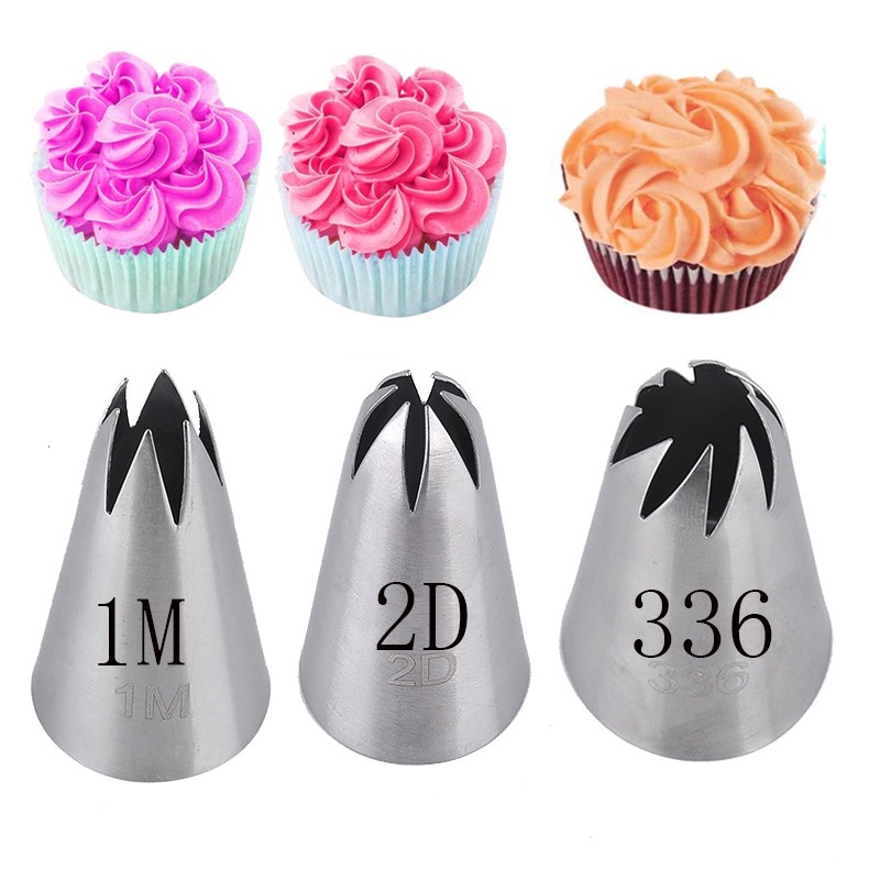 3Pcs/Set Rose Pastry Nozzles Cake Decorating Tools Flower Icing Piping ...