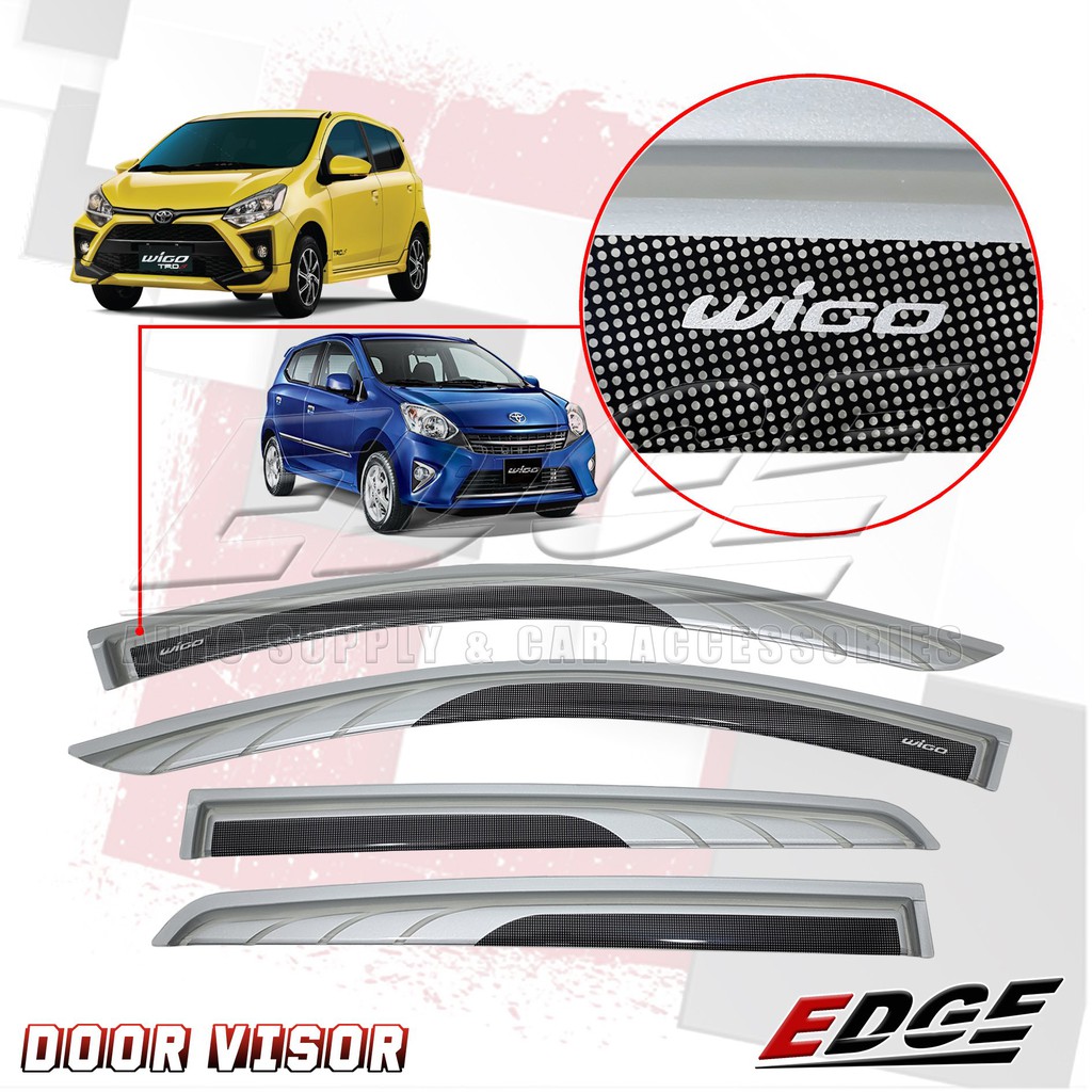 Toyota WIGO 2014-2023 Door Visor (2 Tone - SBN) // vent window sun rain ...