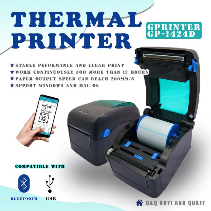 Gprinter Thermal Barcode Printer( Bluetooth )Thermal Printer(1424D ...