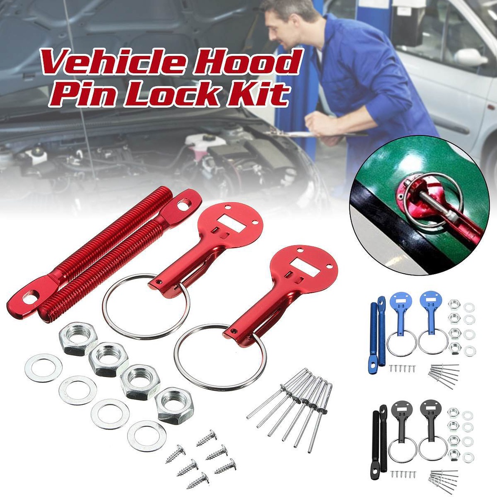 Universal 3 Color Alloy Racing Car Vehicle Bonnet Hood Fasten Pin Pins ...