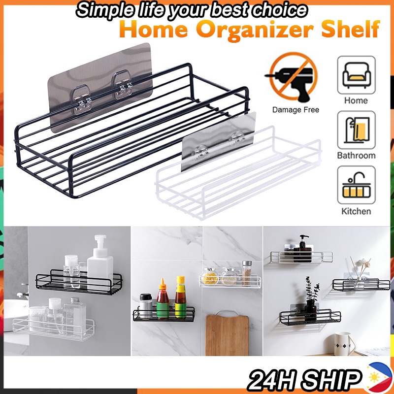 Bathroom Shelf Toiletry Shelf Bedroom Storage Rack Kitchen Wall Mounted ...