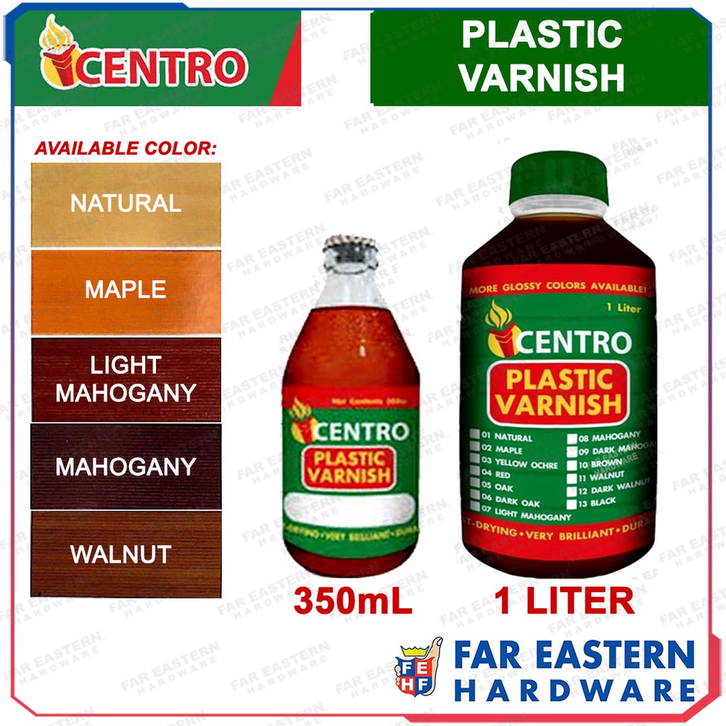 CENTRO Plastic Varnish 350ml / 1 Liter Natural Maple Walnut Light Dark ...