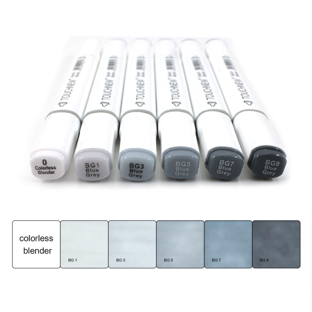 6Pcs Grey Colors Art Markers Double-Tip Sketch Markers Alcohol Based ...