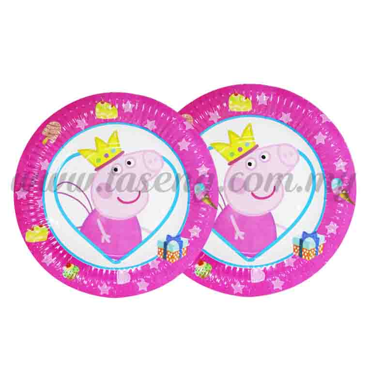 Peppa Pig Round Paper Plate 小猪佩奇纸碟 Pinggan Kertas Peppa Pig Birthday ...