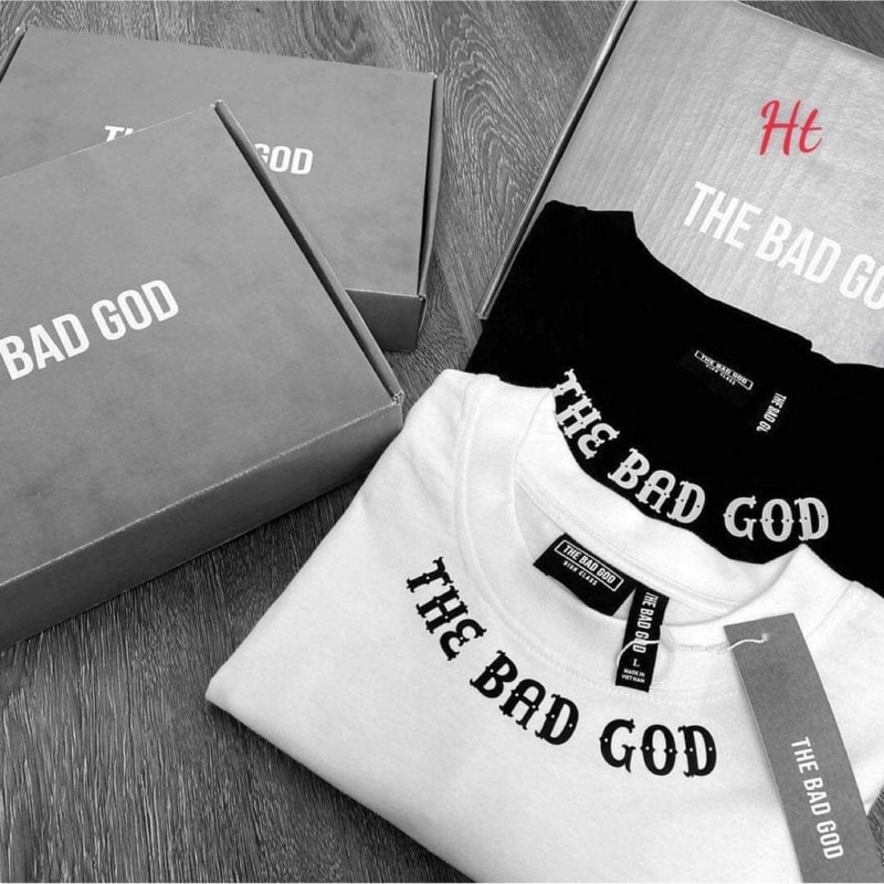 The bad god 2 wide t-shirt in white and black | Shopee Philippines