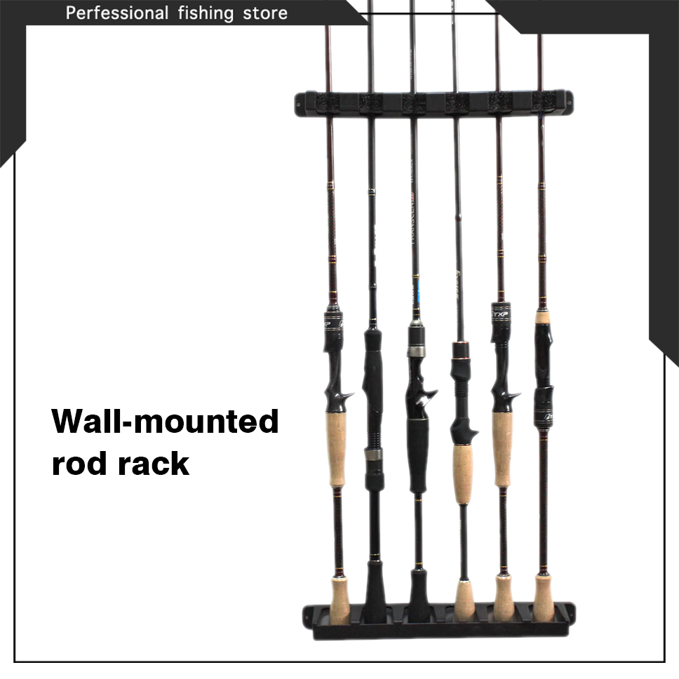 Simplicity Black Fishing Rod Stand Rod Bracket Wall-mounted Rod Rack ...