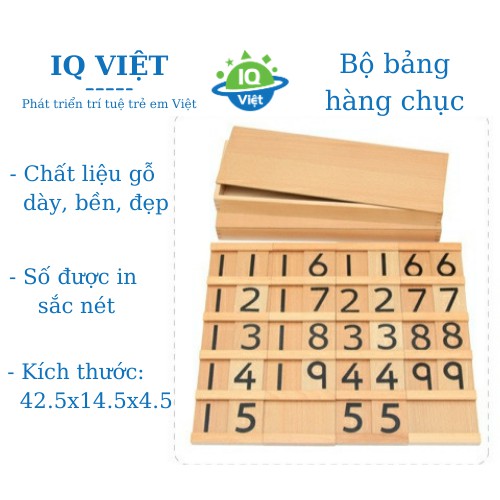 Vietnamese IQ Montessori Teaching Materials - Tens Table (MA10 ...