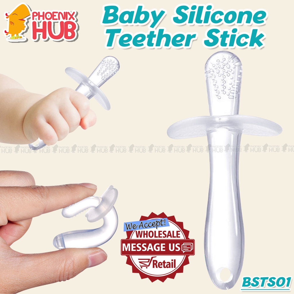 Phoenix Hub BSTS01 Safe Teething Stick Silicone Baby Teether Stick ...