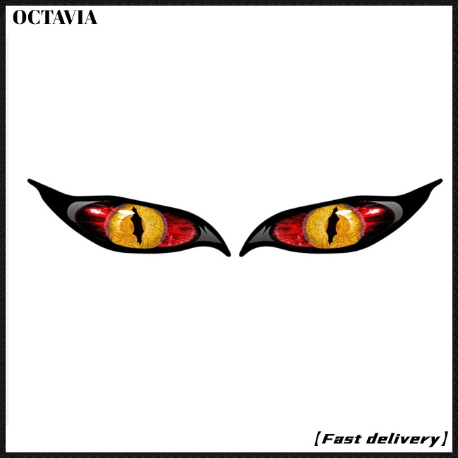 AT 1 Pair Reflective Car Stickers Evil Horror Eye Pattern Scratches ...