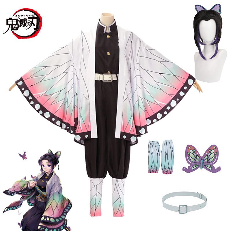Anime Demon Slayer Cosplay Kochou Shinobu Cosplay Costume Suit Uniforms ...