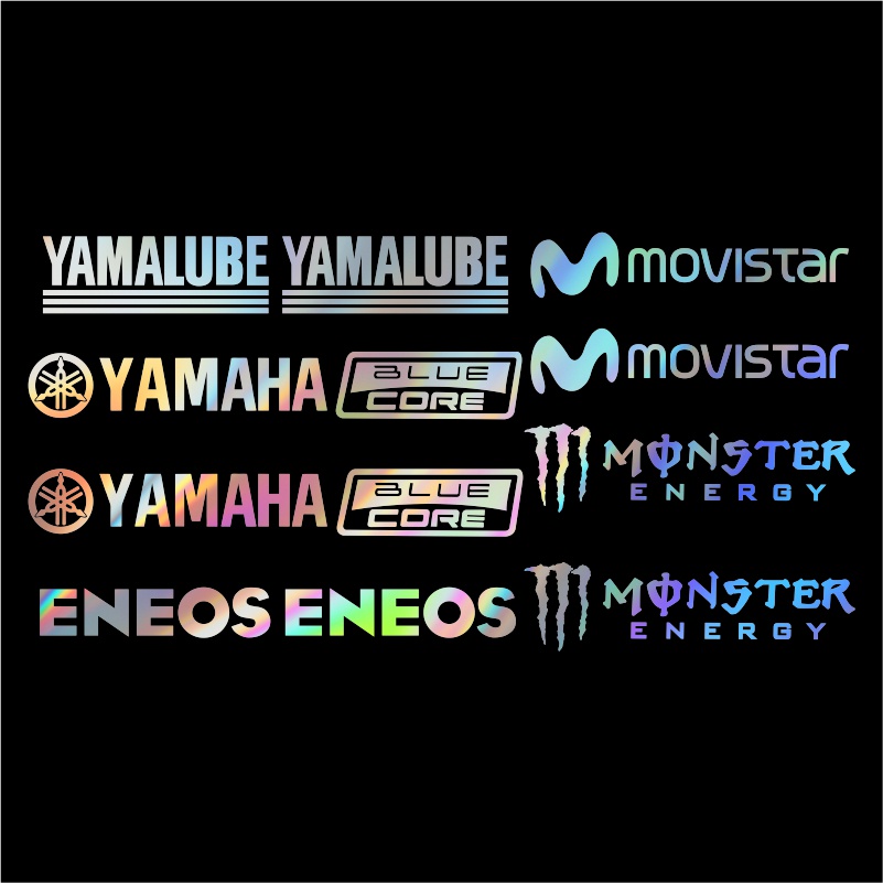 YAMAHA YAMALUBE Holographic Reflective motorcycle stickers waterproof ...